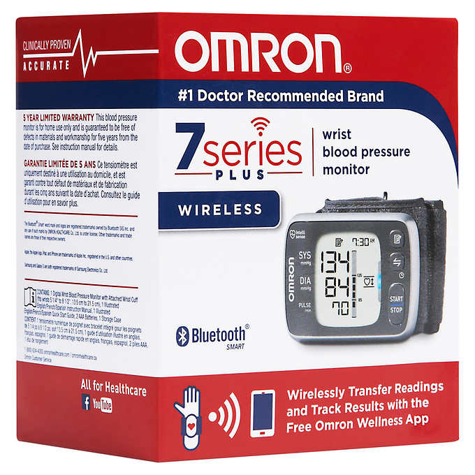 OMRON 7 SERIES WIRELESS WRIST BLOOD PRESSURE MONITOR BLUETOOTH — MEDLEE