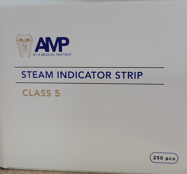 AMP Steam Sterilization Chemical indicator strip class 5 — MEDLEE